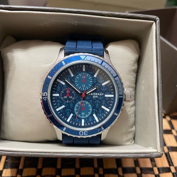 Caribbean Joe | Accessories | Caribbean Joe Blue Chronograph Watch ...